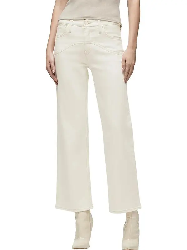 Hudson Jeans Rosie High-rise Wide Leg Ankle Jeans - Ecru