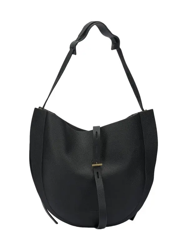 MINOBOSSI Large Leather Shoulder Bag - Black