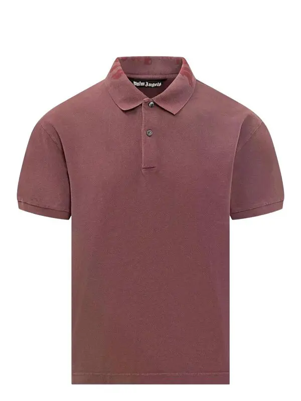 Palm Angels Neck Logo Polo - Brown