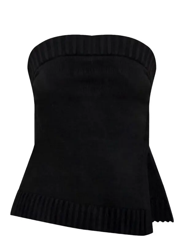 Cult Gaia Lou Ribbed Top - Black