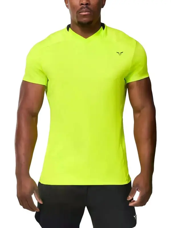 SQUATWOLF Summerlite V-neck Logo Performance T-shirt - Yellow