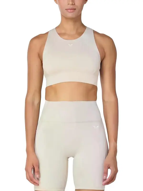 SQUATWOLF High-coverage Racerback Cut-out Sports Bra - Neutrals