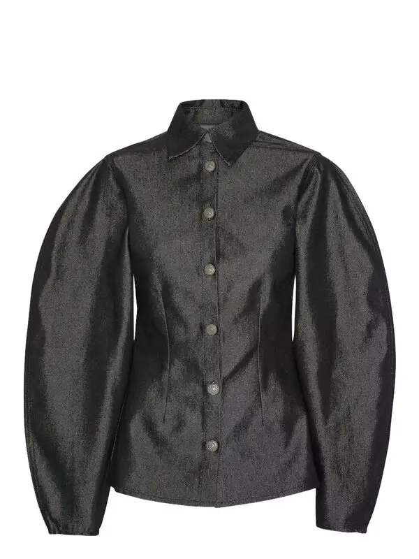 ROTATE BY BIRGER CHRISTENSEN Puff-sleeve Shirt - Black