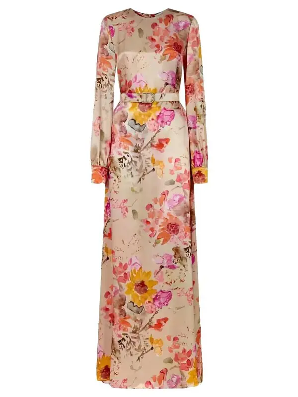 Raquel Diniz Fiona Floral-print Maxi Dress - Neutrals