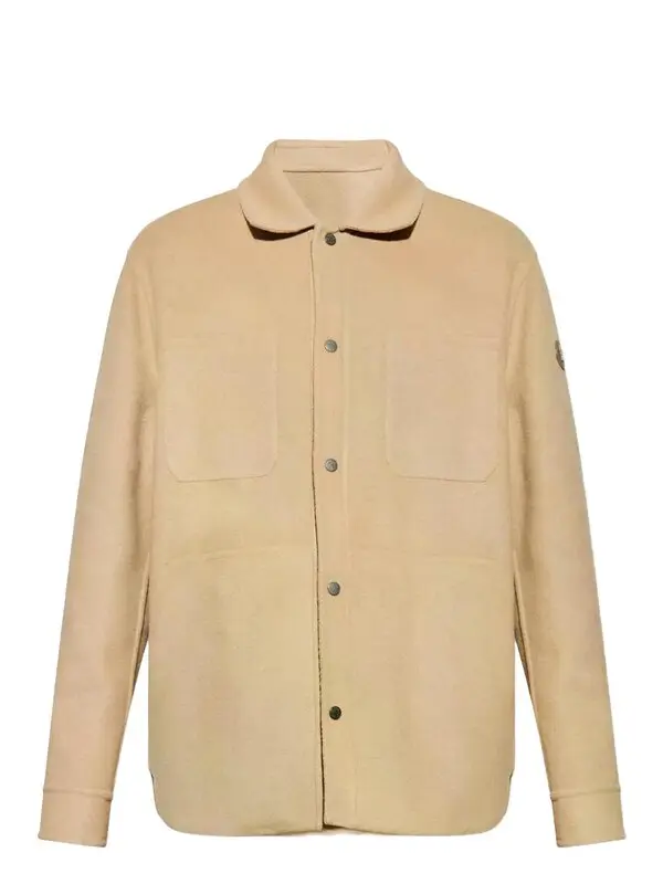 Moncler Tagnit Leather-patch Shirt Jacket - Neutrals