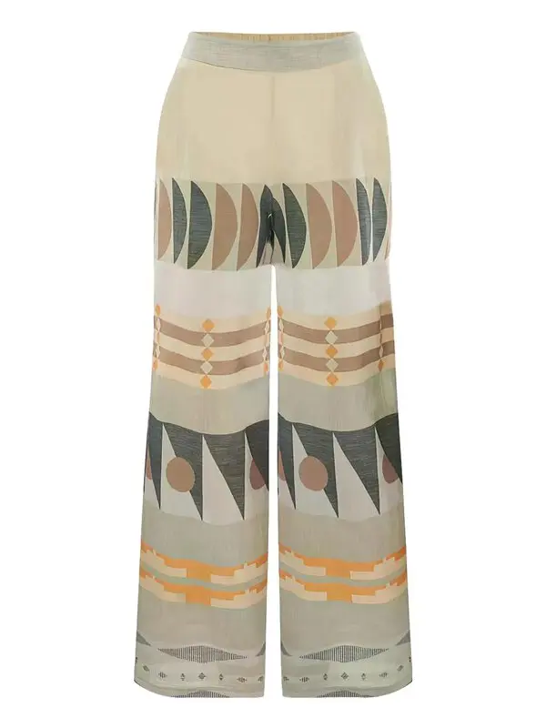 PEARL & CAVIAR Zakar Geometric Trousers - Green