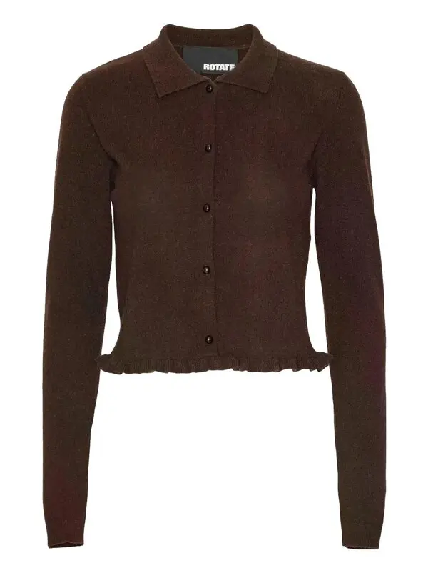 Remain Birger Christensen Ruffled-hem Cardigan - Brown