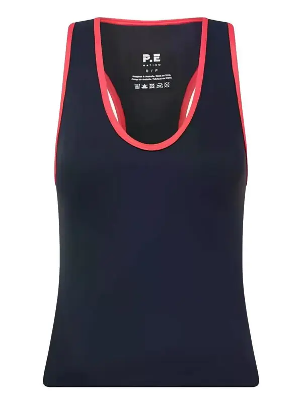 P.E Nation Contrast-trim Performance Tank Top - Blue