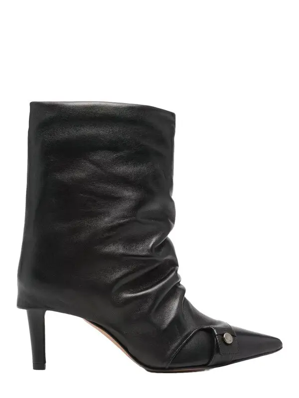 THE SELLER Ruched Ankle Boots - Black