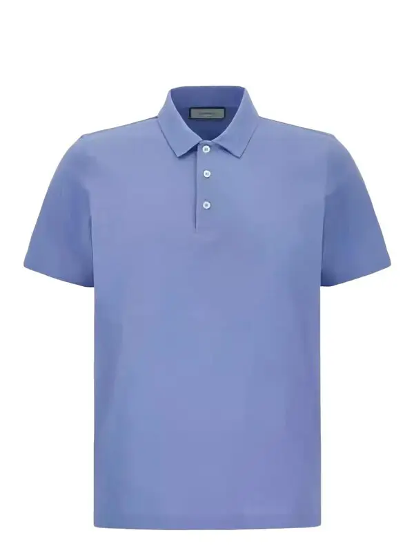 Canali Button Polo Shirt - Blue
