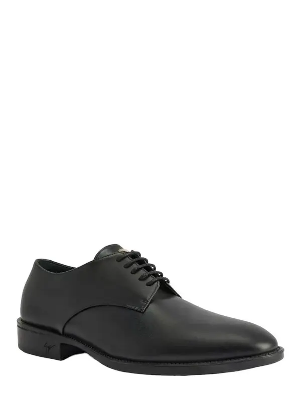 GIUSEPPE ZANOTTI Leather Lace-up Oxford Shoes - Black