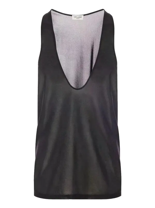 Saint Laurent Scoop-neck Tank Top - Black
