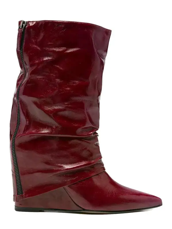THE SELLER Leather Boots - Red