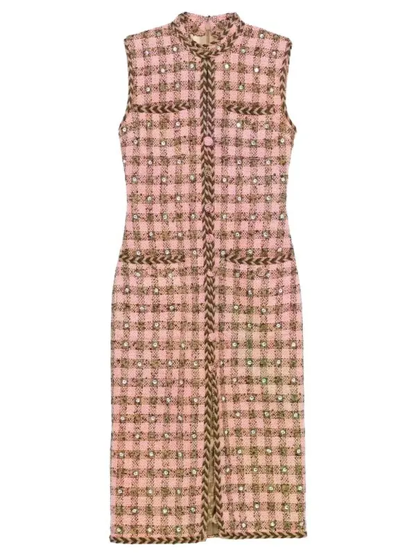 Giuseppe Di Morabito Tweed Check-pattern Dress - Pink
