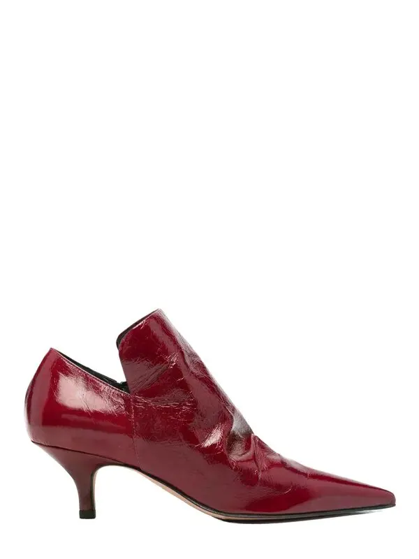 THE SELLER Leather Ankle Boots - Red