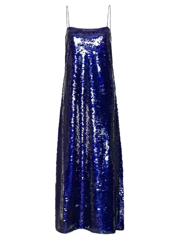 Remain Birger Christensen Embellishment Maxi Dress - Blue