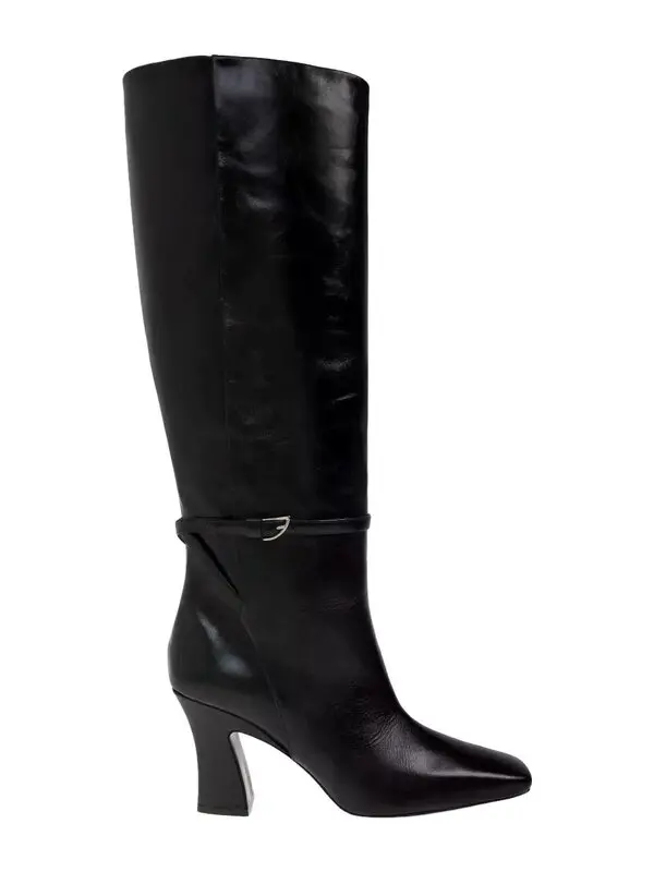 NODALETO 90mm Buckle-strap Knee-high Boots - Black
