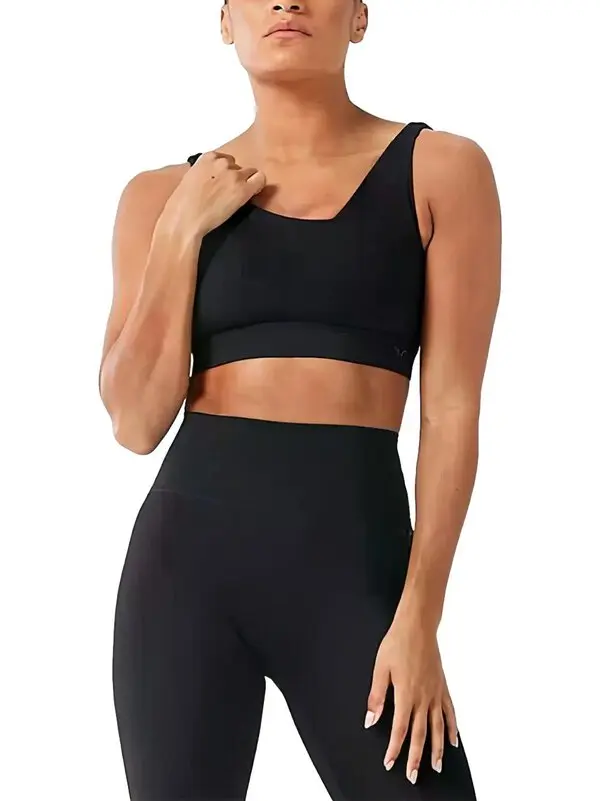 SQUATWOLF Asymmetric Sports Bra - Black