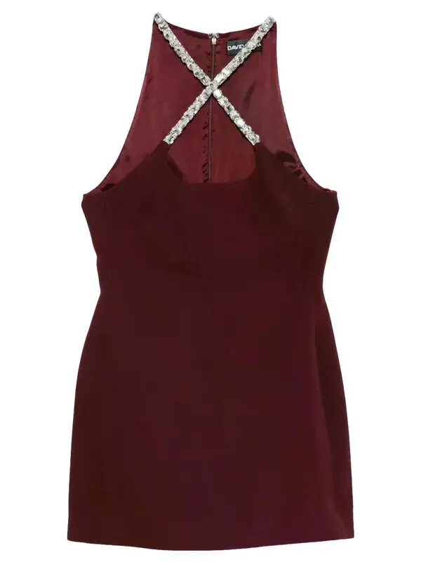 David Koma Crystal-embellished Halterneck Dress - Red