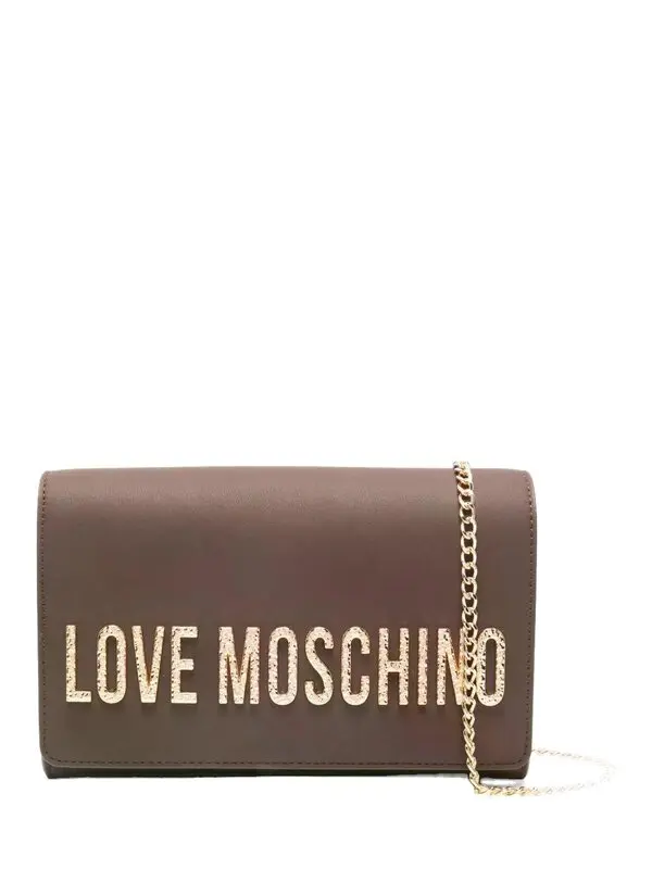 Moschino Logo-lettering Chain-strap Cross Body Bag - Brown