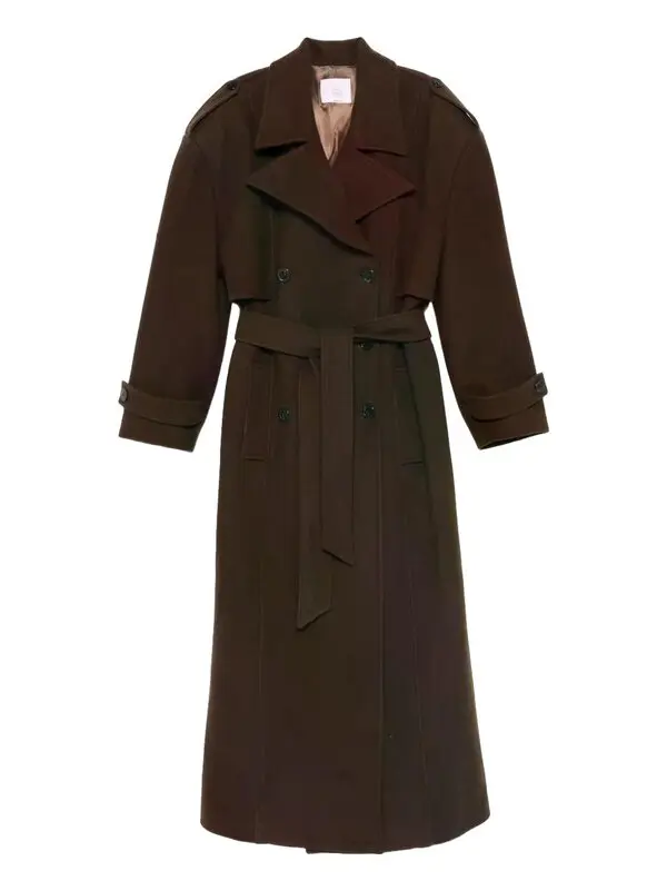 LE SULLY STUDIO Belted Long Coat - Brown