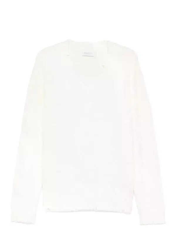 DIANA STUDIO V-neck Knitted Sweater - White