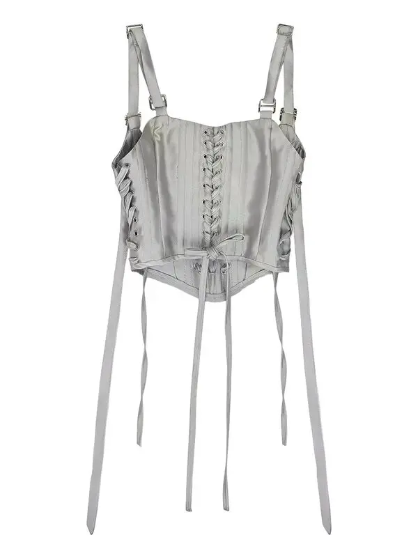 WHO DECIDES WAR BY EV BRAVADO Tie-detailed Corset - Grey