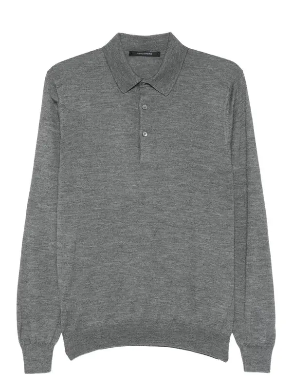 Tagliatore Fine-knit Polo Shirt - Grey
