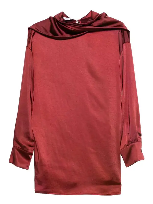 THE NINA STUDIO Cowl-neck Blouse - Red