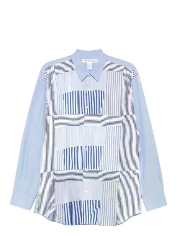 Comme Des Garçons Striped Long-sleeve Shirt - Blue