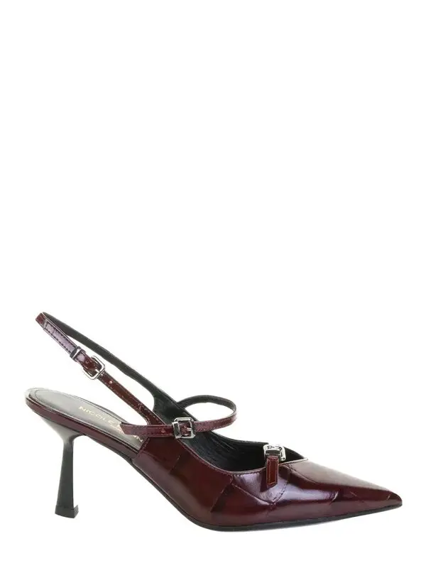 CHANTAL Buckle Slingback Stiletto Sandals - Brown