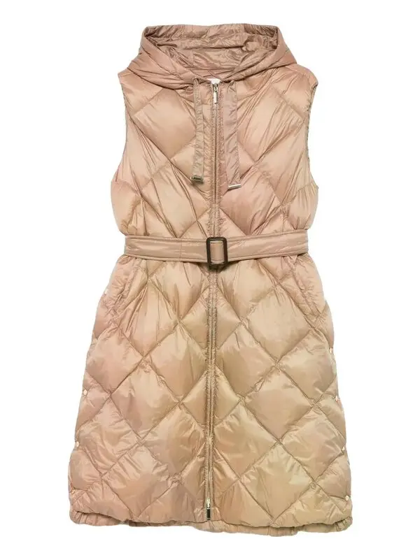 Max Mara Quilted Belted Coat - Neutrals