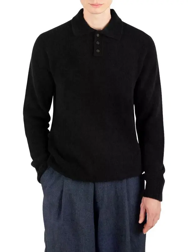 SOCIETE ANONYME Ethan Polo-collar Sweater - Black
