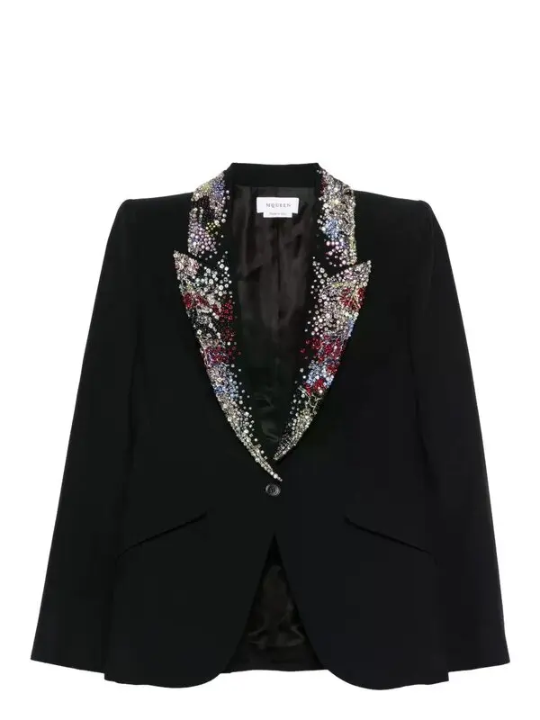 Alexander McQueen Embellished-collar Blazer - Black
