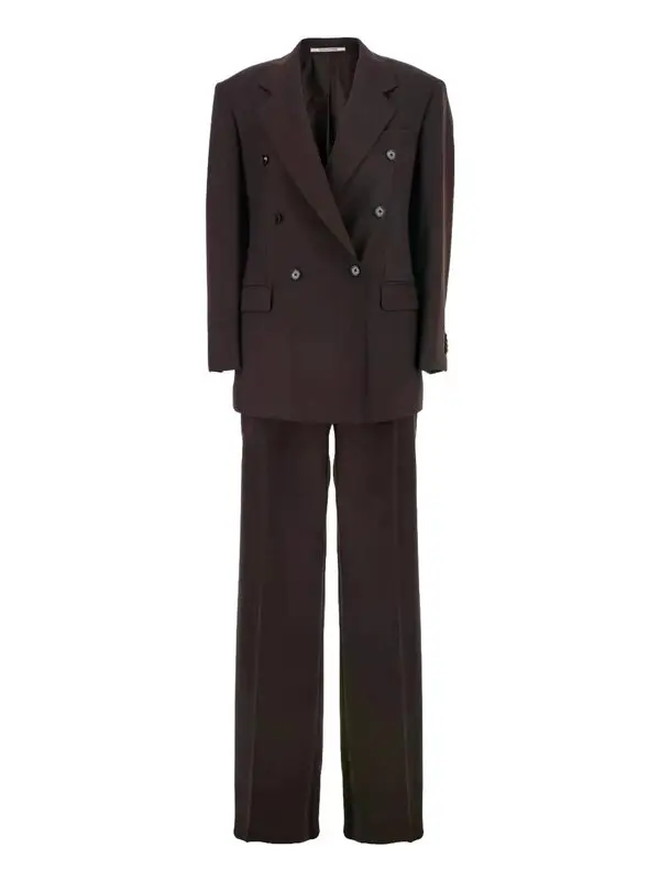 Tagliatore Double-breasted Notched Lapel Suit - Brown