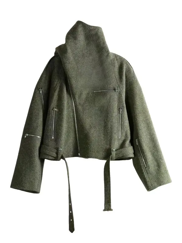 Rick Owens Belted Zip-up Jacket - Green