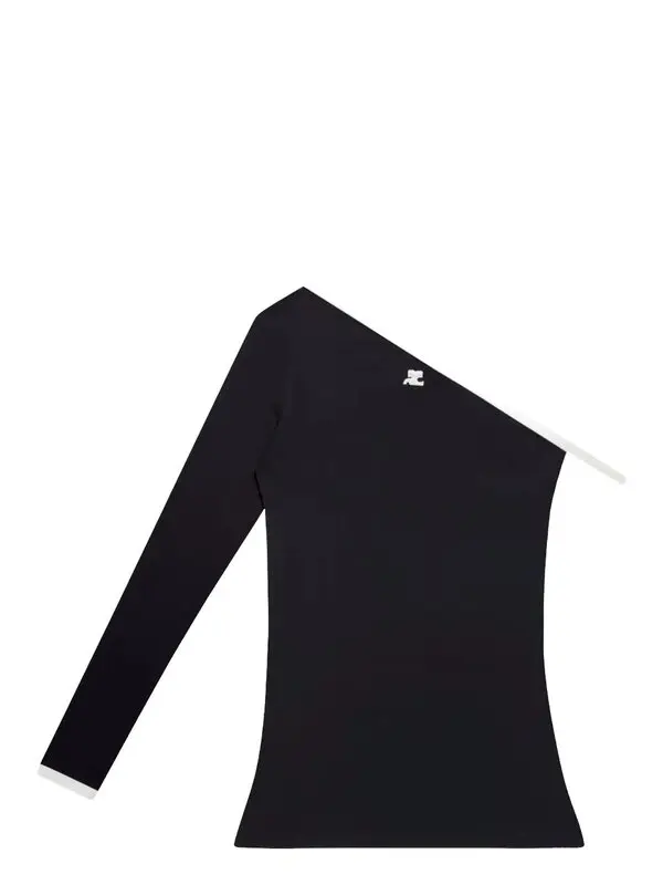 COURREGES Asymmetric One-sleeve T-shirt - Black