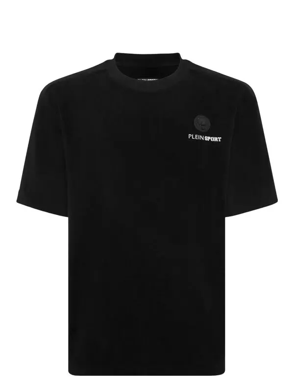 PLEIN SPORT Logo-plaque Crew-neck T-shirt - Black