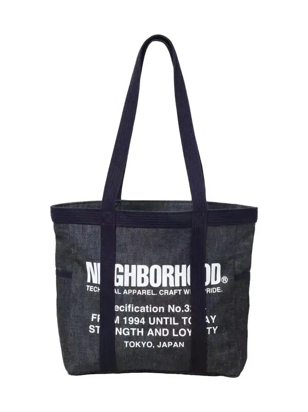 NEIGHBORHOOD Logo-print Denim Tote Bag - Blue