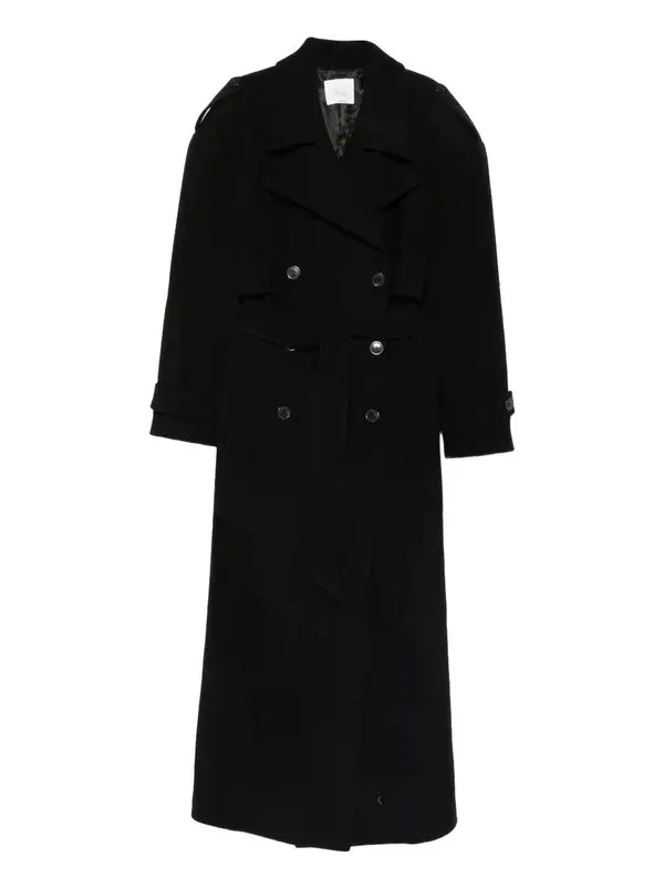 LE SULLY STUDIO Belted Double-breasted Coat - Black