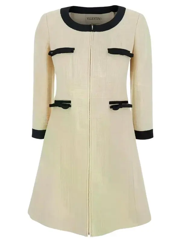 Valentino Garavani Bow-detail Mini Dress - Neutrals