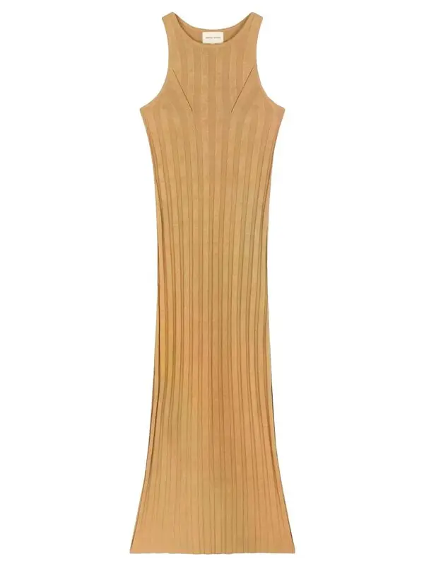 Loulou De Saison Ribbed Sleeveless Day Dress - Brown