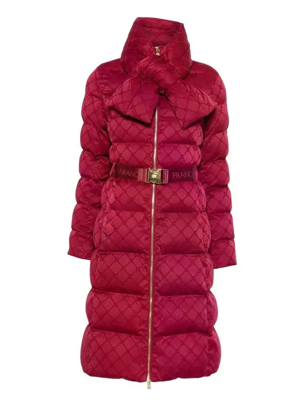 Elisabetta Franchi Belted Padded Parka - Red