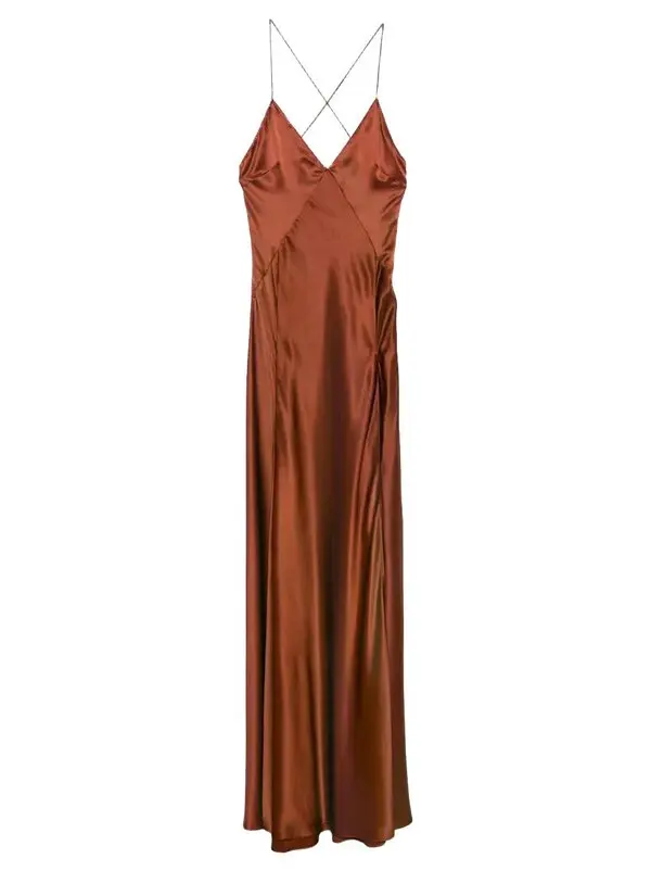 Amiri Satin Dress - Brown