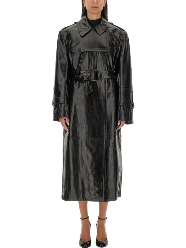 Sportmax Alfeo Lamb Leather Coat - Black