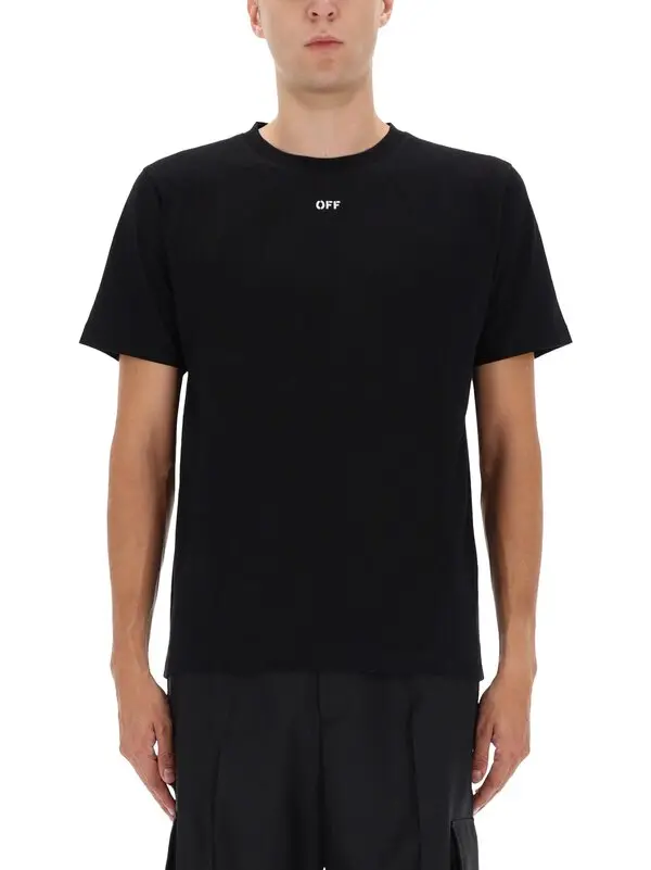 Off-White T-shirt With Logo - Black