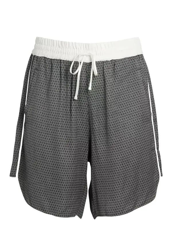 WHYAT Patterned Drawstring Shorts - Grey
