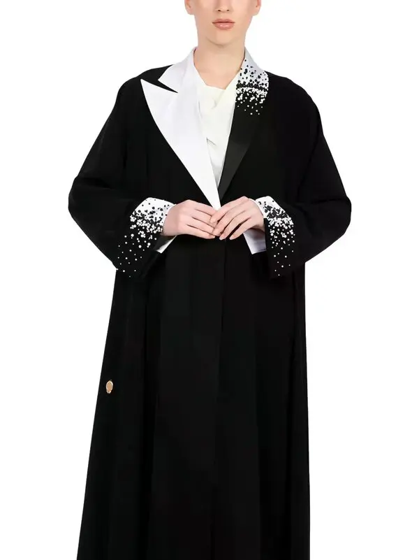 MOONLIGHT CONCEPT Beaded Collar Abaya Maxi Dress - Black