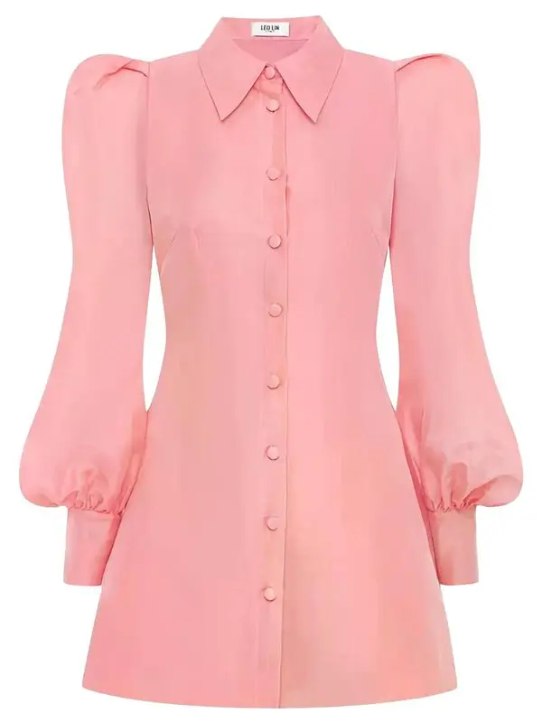 LEO LIN Buttoned Mini Dress - Pink