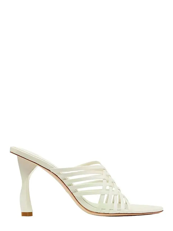 Aje 90mm Celyse Woven Heeled Sandals - White